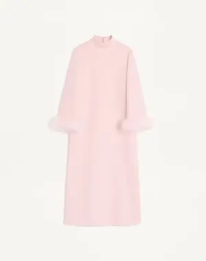 Valentino Garavani Crepe Couture Dress With Feather Embellishments - Rose