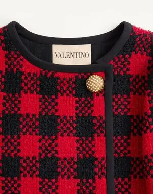 Valentino Garavani Short Dress In Damier Tweed