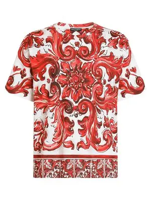 Dolce & Gabbana Cotton T-shirt With Maiolica Print