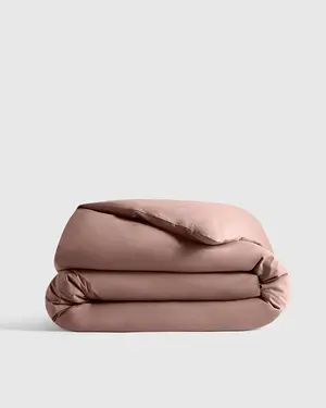 Quince Organic Crisp Percale Duvet Cover - Fig