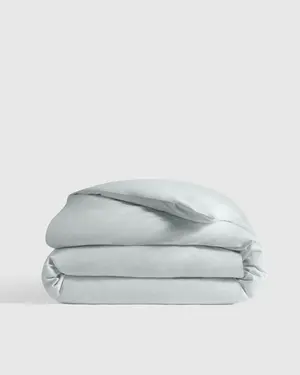 Quince Organic Crisp Percale Duvet Cover - Mist