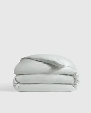 Quince Organic Crisp Percale Duvet Cover - Mist