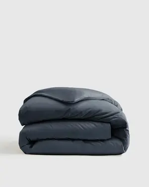 Quince Organic Crisp Percale Duvet Cover Nightfall
