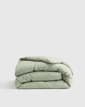 Quince Organic Crisp Percale Duvet Cover Sage