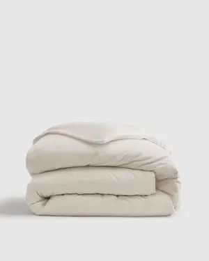 Quince Organic Crisp Percale Duvet Cover Sand