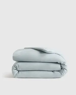 Quince Organic Crisp Percale Duvet Cover - Sky Blue