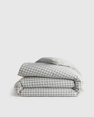 Quince Organic Crisp Percale Duvet Cover - Willowleaf Gingham