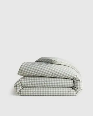 Quince Organic Crisp Percale Duvet Cover - Willowleaf Gingham