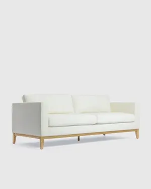 Quince Performance Chenille Linen Blend Sofa With Solid Oak Base