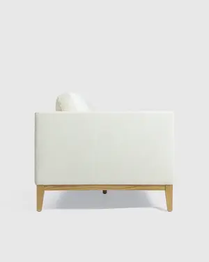 Quince Performance Chenille Linen Blend Sofa With Solid Oak Base