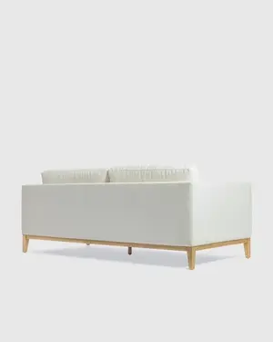 Quince Performance Chenille Linen Blend Sofa With Solid Oak Base