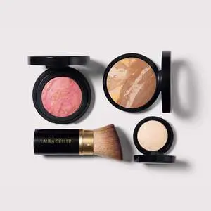 Laura Geller Beauty Daily Routine: Natural Finish Full Face Makeup Kit (4 Pieces) Tan