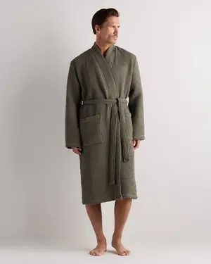 Quince Organic Turkish Waffle Robe - Moss