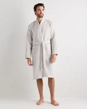 Quince Organic Turkish Waffle Robe - Silver