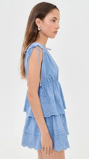 WAYF Goldie Top Sleeveless V-neck Embroidered Blouse