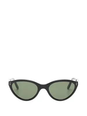 TOTEME Cat-eye Sunglasses With Silver-tone Logo Plaque - Black