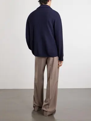 Valentino Garavani Shawl Collar Textured Wool Cardigan