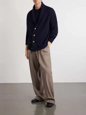 Valentino Garavani Shawl Collar Textured Wool Cardigan