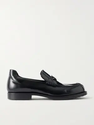 Balenciaga Calf Leather Square Toe Loafers - Black