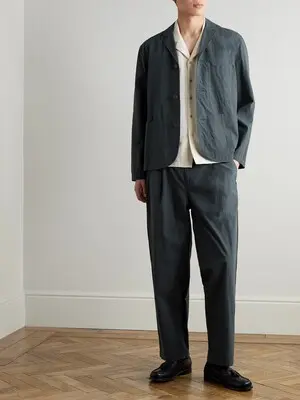 Folk Charcoal Cotton Suit Jacket