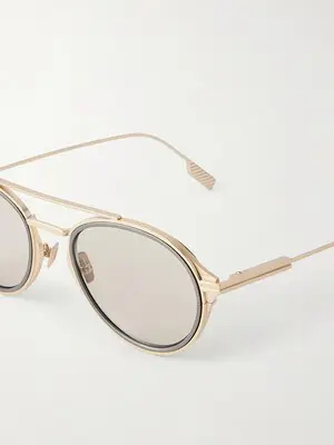 Zegna Aviator Frame Titanium Sunglasses