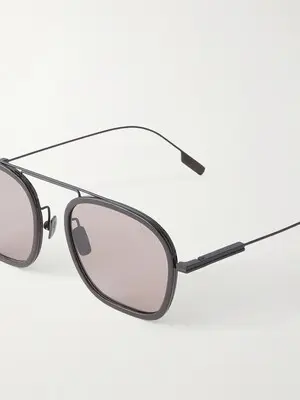 Zegna Eyewear Round-frame Titanium Sunglasses