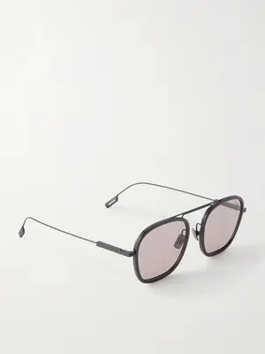 Zegna Eyewear Round-frame Titanium Sunglasses