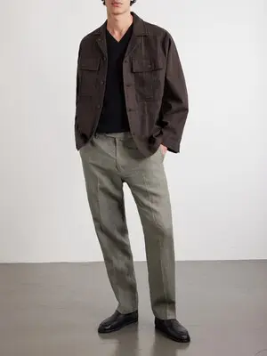 Rag & Bone Evan Straight-leg Pleated Linen Trousers