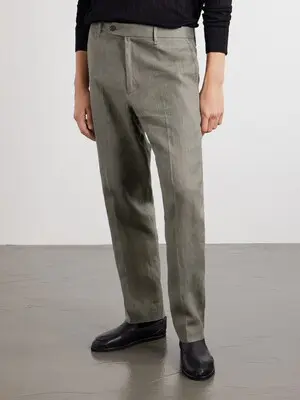 Rag & Bone Evan Straight-leg Pleated Linen Trousers