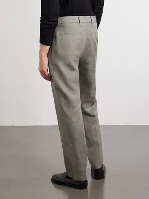 Rag & Bone Evan Straight-leg Pleated Linen Trousers