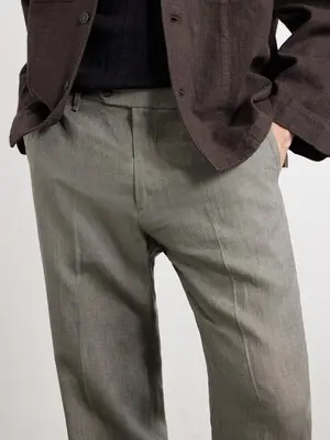 Rag & Bone Evan Straight-leg Pleated Linen Trousers