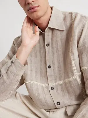KARTIK RESEARCH Rabari Embroidered Linen Shirt