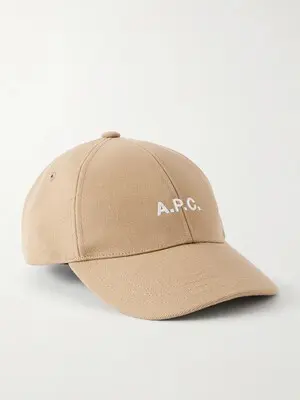A.p.c. Charlie" Logo-embroidered Cotton Canvas Baseball Cap - Neutrals