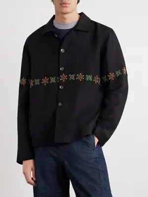 KARTIK RESEARCH Embroidered Linen Shirt
