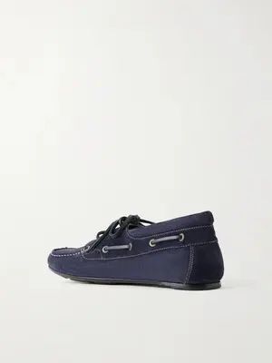 Manolo Blahnik Marino Suede Boat Shoes