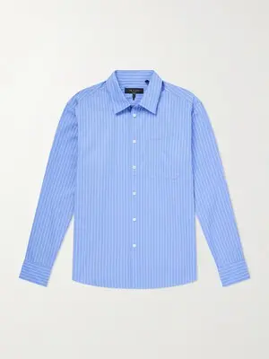 Rag & Bone Striped Cotton-poplin Shirt - Blue