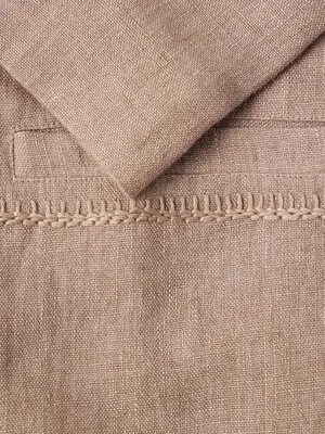 KARTIK RESEARCH Double-breasted Linen Blazer With Rabari Embroidery