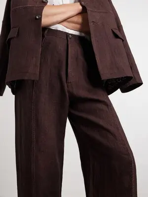 KARTIK RESEARCH Rabari Embroidered Linen Trousers