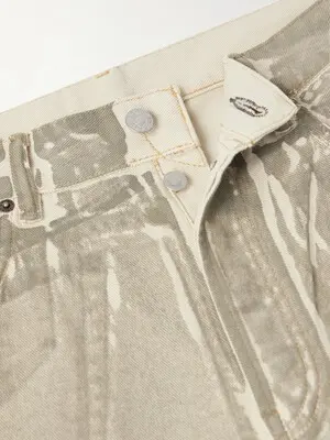 Acne Studios Judda U Lux" Straight-leg Printed Denim Shorts