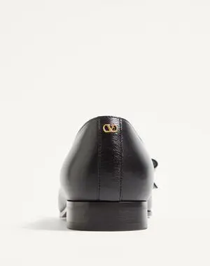 Valentino Garavani Bowow Kidskin Ballerinas With Vlogo Signature - Black