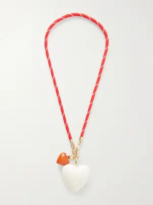 ROXANNE ASSOULIN Gold-tone, Enamel And Cord Necklace - Red