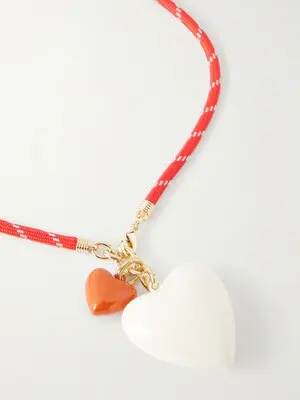 ROXANNE ASSOULIN Gold-tone, Enamel And Cord Necklace - Red
