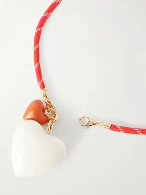 ROXANNE ASSOULIN Gold-tone, Enamel And Cord Necklace - Red