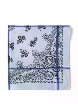 Prada Printed Cotton Scarf 65 - Blue