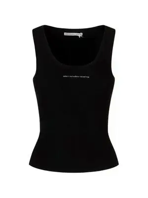 Alexander Wang Ribbed Logo Tank Top - Black