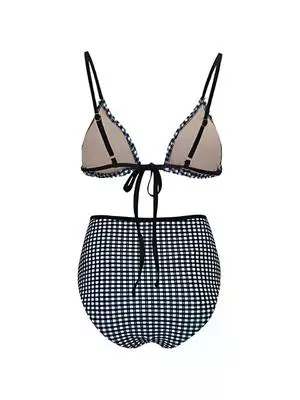 5PENING Gingham High-waisted Swimwear Set