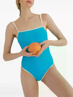 5PENING Contrast Trim Square Neck Swimsuit