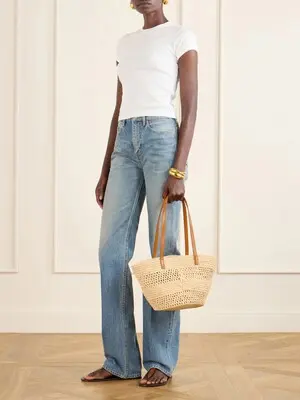 Saint Laurent Panier Small Raffia Tote