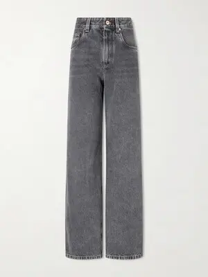 Brunello Cucinelli Mid-rise Wide-leg Jeans - Gray
