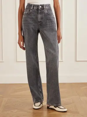 Brunello Cucinelli Mid-rise Wide-leg Jeans - Gray